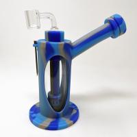 China 7.5 Inch Silicone Water Bong with Tree Perc Hybrid Glass Rig Customizable for sale