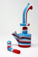 China Hybrid Glass Silicone Bong Portable 14mm Glass Bowl Converter Custom Color for sale