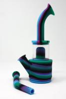 China Hybrid Glass Silicone Bong Portable 14mm Glass Bowl Converter Custom Color for sale