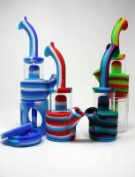 China Hybrid Glass Silicone Bong Portable 14mm Glass Bowl Converter Custom Color for sale