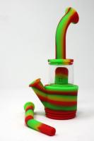 China Hybrid Glass Silicone Bong Portable 14mm Glass Bowl Converter Custom Color for sale