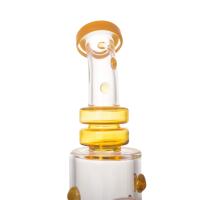 China Yellow Smoking 10mm Thickness Glass Bong 9.1 Inches Height for sale