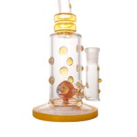 China Yellow Smoking 10mm Thickness Glass Bong 9.1 Inches Height for sale