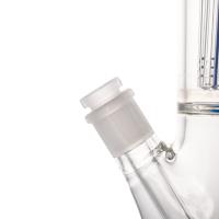 China 18mm Female Straight Tube Glass Bong Double Mushrooms 21.5 Inches 5mm Thick for sale