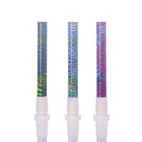 China 14mm Female Straight Tube Glass Bubbler Water Pipe 18.5 Inches Graffiti Design for sale