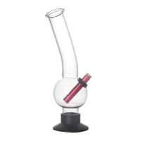 China 12 Inch Glass Beaker Bong 14mm Joint 5mm Thick Clear Silicone Base Smoking Water Pipe for sale