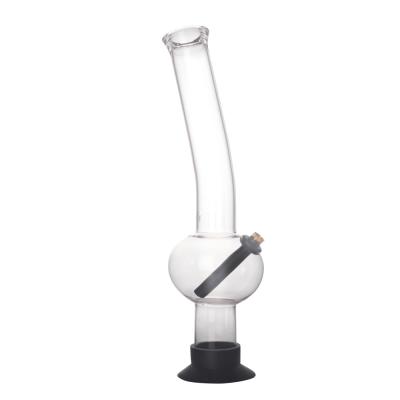China 18 Inches Clear Black Bubbler Water Pipe For Weed Silicone Base for sale