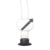 China 18 Inches Clear Black Bubbler Water Pipe For Weed Silicone Base for sale