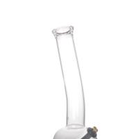 China 18 Inches Clear Black Bubbler Water Pipe For Weed Silicone Base for sale