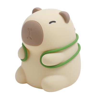 China Custom Logo Capybara Kids Gift Bedroom Sleeping Cute Soft Lamp Color Gradient Dog Silicone Night Light for sale