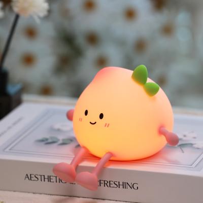 China Holiday Gift Timed Sleep Relaxing Atmosphere Peach Silicone Night Lightpat Light for sale
