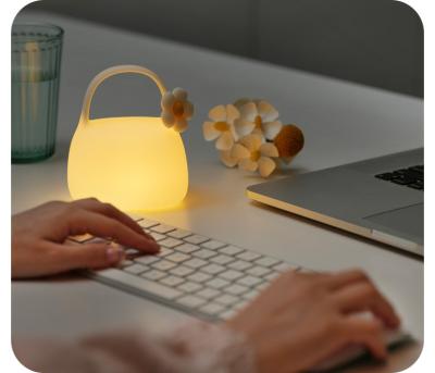 China Modern Cute Portable Lamp Warm White LED Table Lamp for Bedroom USB Rechargeable Silicone Material for sale