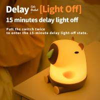 China Wholesale Capybara Night Light Cute Animal Night Lamp Snottybara Silicone Touch Lights Decor Portable Rechargeable For Kids for sale
