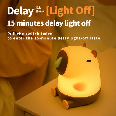 China Wholesale Capybara Night Light Cute Animal Night Lamp Snottybara Silicone Touch Lights Decor Portable Rechargeable For Kids for sale