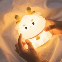 China Smart Voice Dragon Charge With Sleeping Silicone Pat Creative Night Light Gift Colorful Atmosphere Light for sale