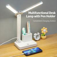 China Factory Direct USB Touch Control Powered Small LED Desk Lamp Rechargeable Night Light Reading Lamp White Shade Dropshipping for sale