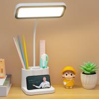 China Nordic LED Table Lamp with USB Plug-In Modern Design Book Light for Night Study Home Special Gift Desk Lamp Hose Pen Holder for sale