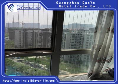 China Aluminum Frames Stainless Steel Nylon Coated Cable 3.0mm Provides Window Invisible Grille for sale