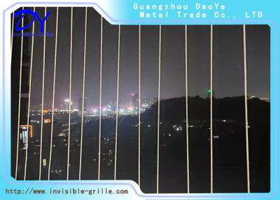 China Stainless Steel Wires Buildings Safety Invisible Grille 1.8mm Thickness for sale