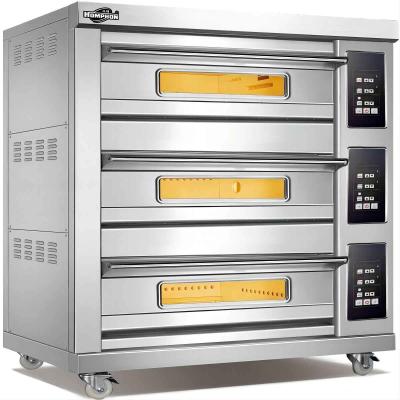 China Electric Bakery Commercial Oven Stainless Steel Three Layer 380V For Bread Shop for sale