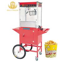 China Restaurant Snack Bar Equipment 1400W 220V POP Corn Machine With Wheels Cart for sale