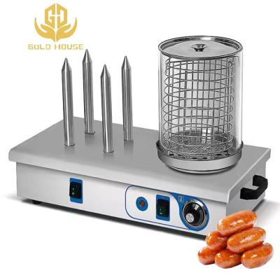 China 800W Commercial Snack Machine 2 In 1 4 Sticks Electric Bun Warmer Machine Stainless Steel for sale