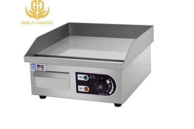 China Stainless Steel Electric Grill Griddle 1.5Kw Flat Top Hamburger Non Stick For Restaurant for sale