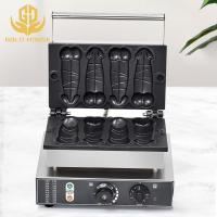China Crispy Food Snack Bar Equipment Stainless Steel Non Stick LPG Gas Waffle Maker for sale