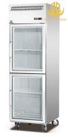 China Commercial Glass Door Refrigerator 2-8℃ Air Cooled Display Fridge Wanbao Compressor for sale