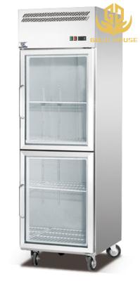 China Commercial Glass Door Refrigerator 2-8℃ Air Cooled Display Fridge Wanbao Compressor for sale