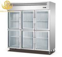 China Six Door Commercial Refrigeration Equipment Air Cooled 720W Stainless for sale