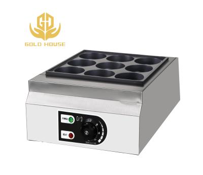 China Electric Commercial Snack Bar Equipment Egg Pancake Maker 9 Hole for sale