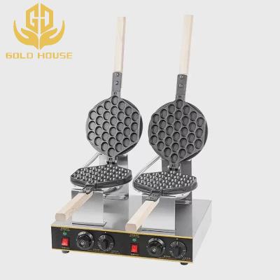China Non Stick Hong Kong Egg Ball Cake Waffle Maker Commercial Electric Dual Head for sale