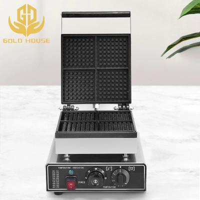 China Digital Snack Bar Equipment Restaurant 4 Slices 1 Plate Waffle Baker for sale