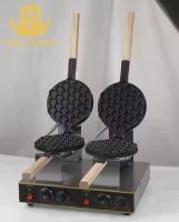 China Dual Head Wooden Handle Electric Waffle Machine For Snack Bar Restaurant Shop Stall for sale