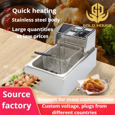 China Commercial Single Pot Single Basket Electric Deep Fryer 4 Liter For Frying Food for sale