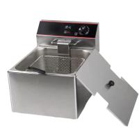 China Electric Single Pot Single Basket Deep Fryer Commercial 6 Liter For Frying Food for sale