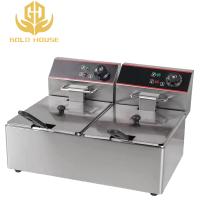 China Double Pot Double Basket Electric Deep Fryer Commercial 4 Liter For Frying Food for sale