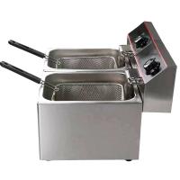 China Double Pot Double Basket Electric Deep Fryer Commercial 4 Liter For Frying Food for sale