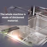 China Stainless Steel Countertop Single Pot Double Basket Electric Fryer For Snacks Fries for sale