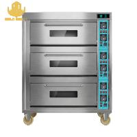 China Commercial Deck Oven with 3 Deck 6 Tray Capacity 19.8 kW Power and Stainless Steel Construction for Bakeries for sale