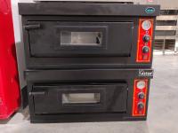 China Professional Double Deck Commercial Pizza Oven with 500°C High Temperature and Independent Dual-Zone Control for sale