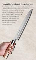 China Professional Single Bevel Right-handed Sashimi Knife with Hitachi Yasuki SLD High Carbon Steel and HRC 62±2 Hardness for sale