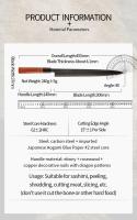 China 300mm Yanagiba Sushi Knife with Aogami Blue Steel #2 Core, DLC Coating, and Single Bevel Edge for sale