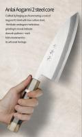 China Long Yi Chang Hand-Forged Deba Bocho with Hitachi Aogami #2 Steel and San-Mai Clad Construction for Professional Fish Butchery for sale