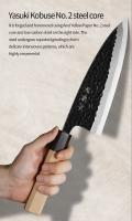 China Long Yi Chang 185mm Deba Bocho Knife with Yasuki Yellow Paper #2 Steel and Single Bevel Design for Fish Butchery for sale