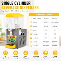China Commercial Juice Dispenser 16L Single Tank, Electric Cold Beverage Drink Dispenser Machine with Stirring, 304 Stainless Steel Body, Food Grade PC Bowl, Refrigerated Fruit for sale