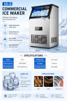 China Commercial High Efficiency 30KG/24H Air Cooled Ice Cube Machine Stainless Steel Ice Block Maker for Bubble Tea Shops for sale
