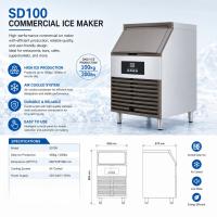 China 100KG/24H Commercial Automatic Ice Maker Machine Air Cooled Stainless Steel Ice Cube Making Machine for Shop Small Business Sale for sale