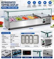 China Commercial Countertop Refrigerated Display Cabinet , Air-Cooled Glass Door Merchandiser for Desserts, Pizza, Salad, Beverage Fresh Keeping for sale